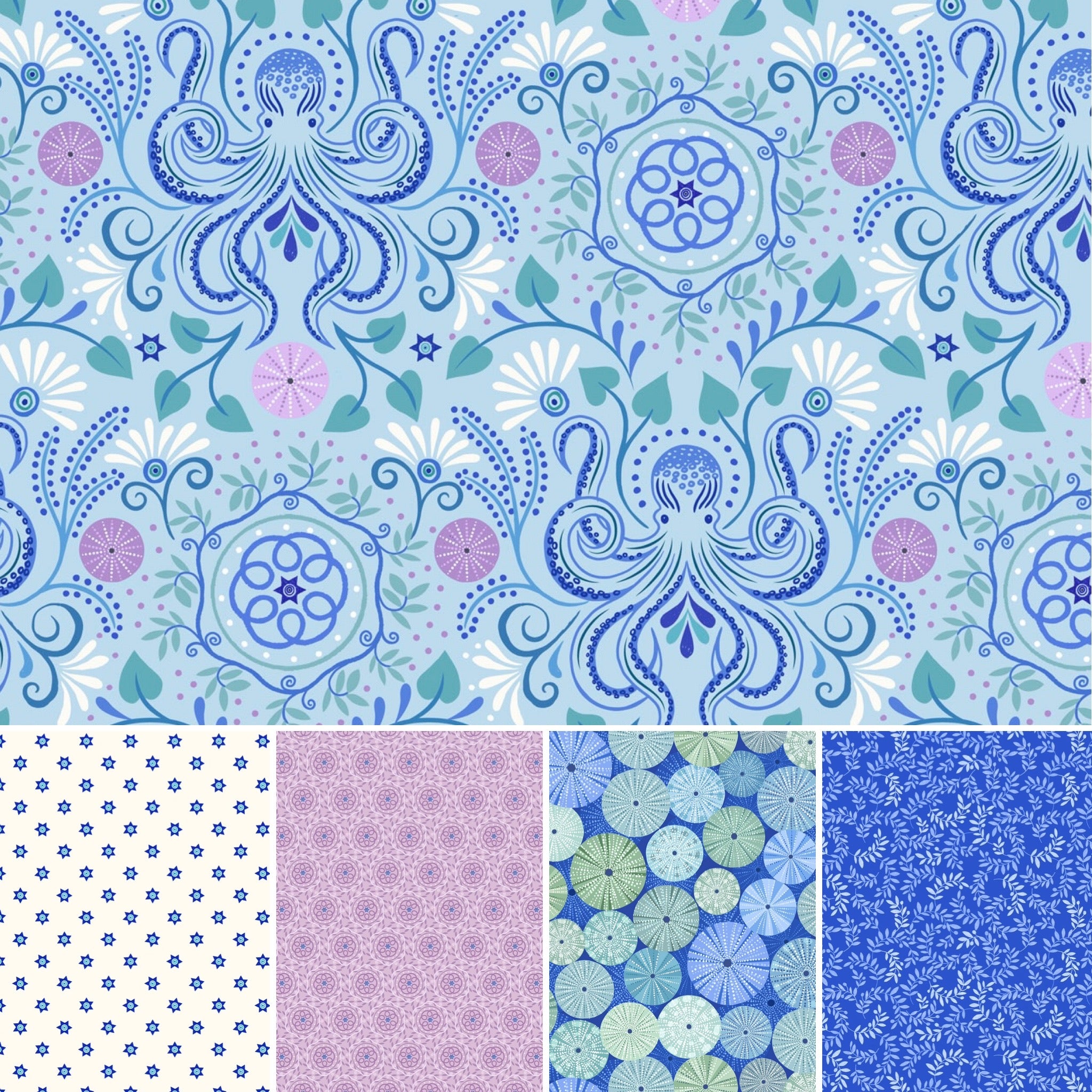 Chalki - Fat Quarter Bundle - Greek Blue – Little Patchwork Cottage