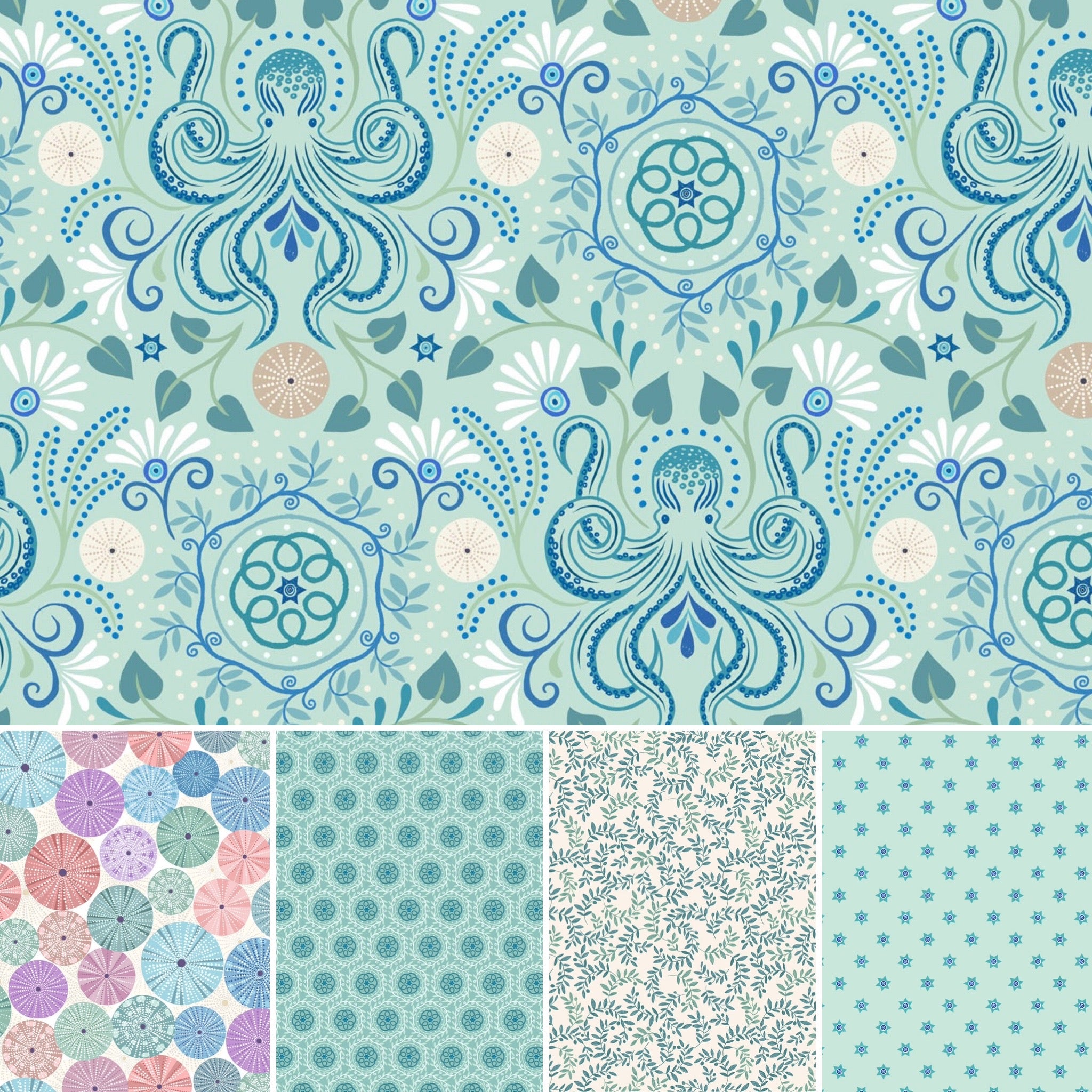 Chalki - Fat Quarter Bundle - Sea Green – Little Patchwork Cottage