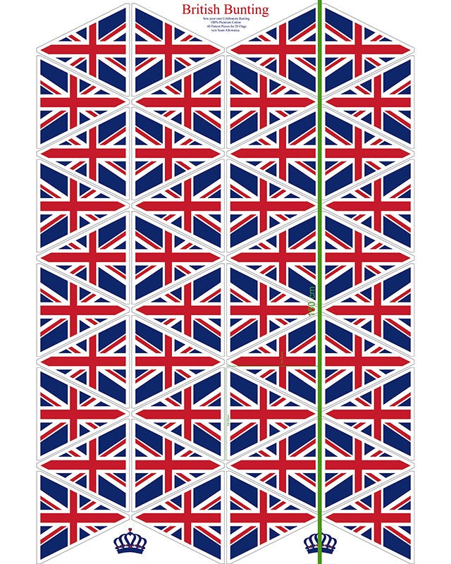 Union Jack Flag Bunting Panel – Little Patchwork Cottage